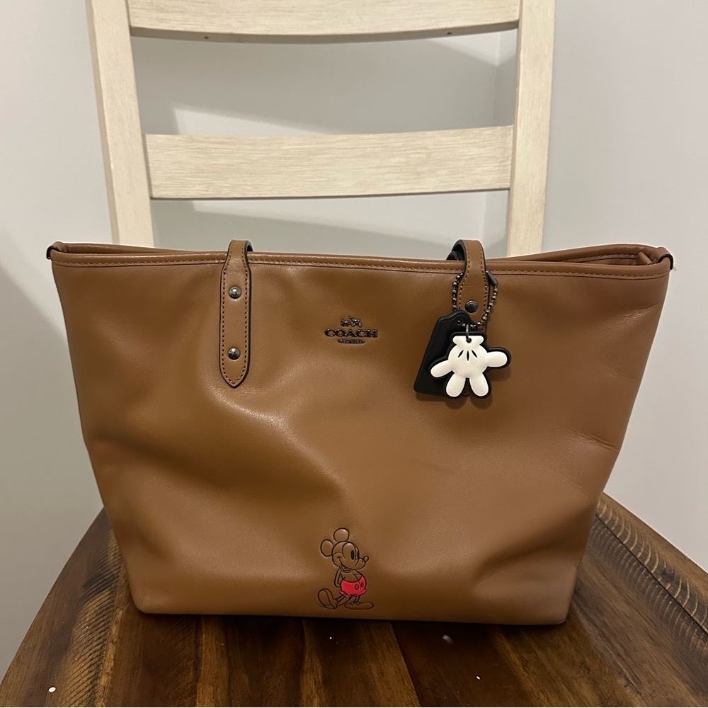 Limited Edition Mickey Mouse Brown Leather City Tote - Gem
